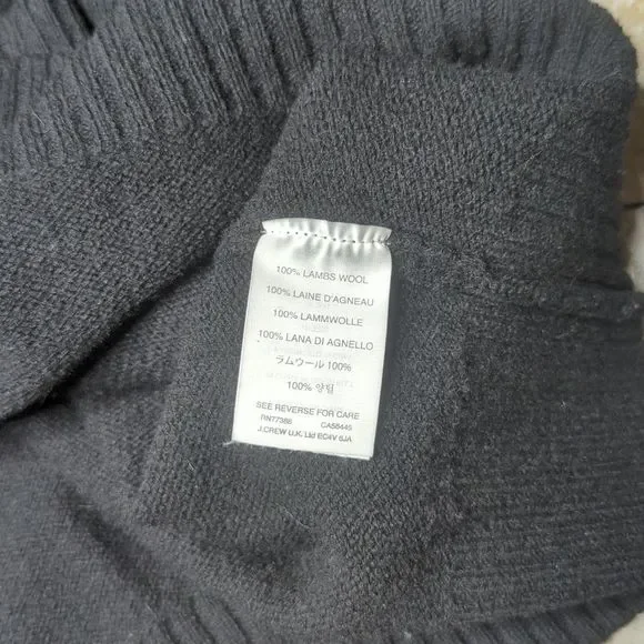 J. Crew black quarter zip lambswool pull over sweater